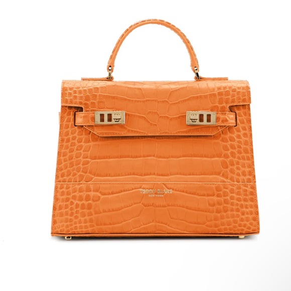 Teddy Blake | Bags | Teddy Blake Orange Croco Purse | Poshmark